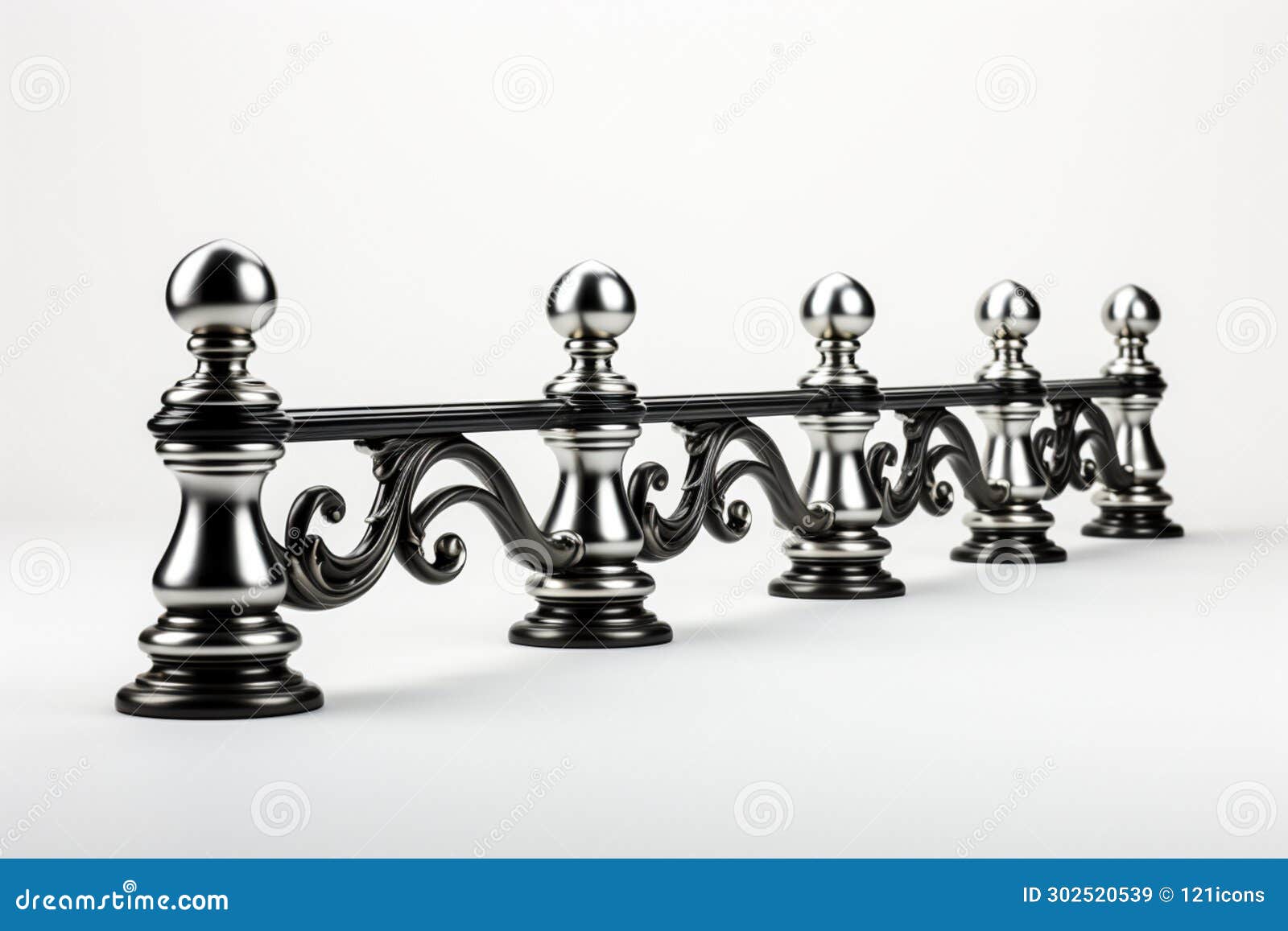 Aluminum Railing on White Background Stock Illustration - Illustration ...