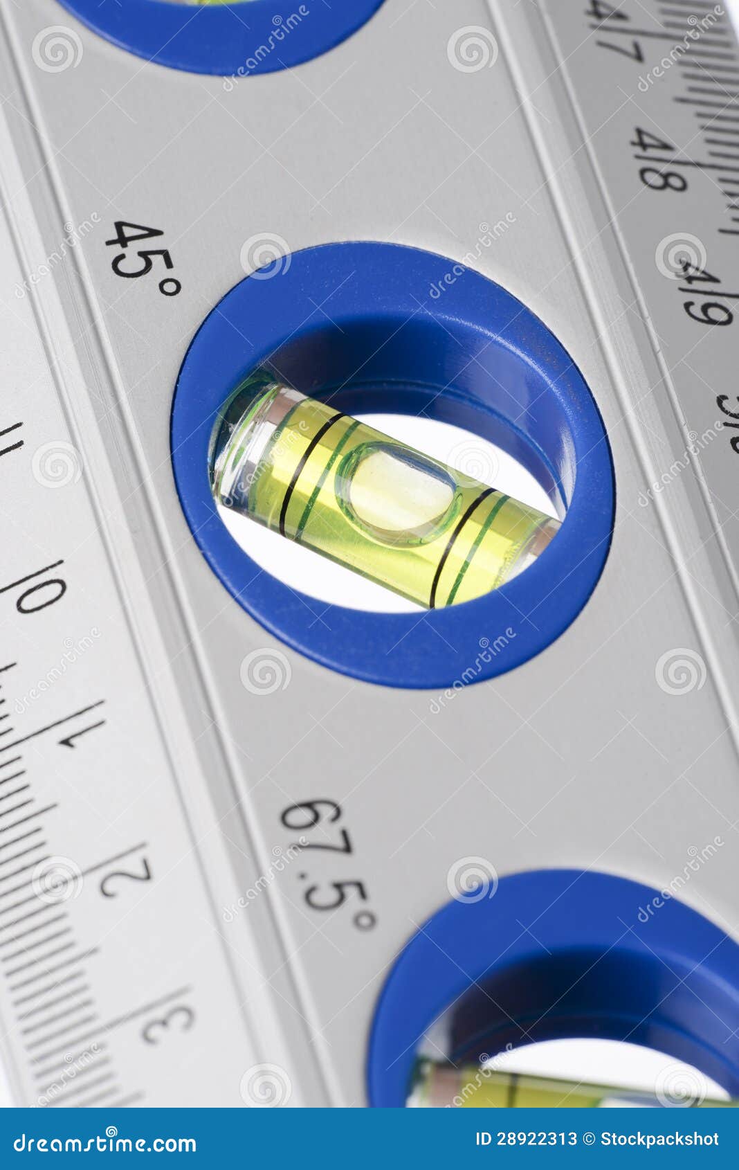 Aluminum Ruler with Level Close Up Stock Image - Image of ruler ...