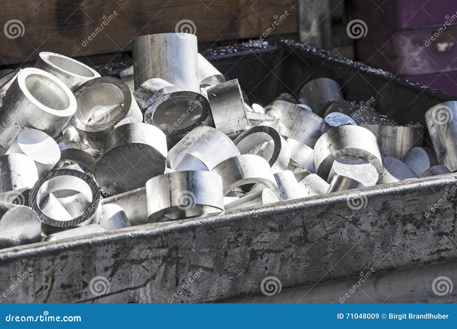 Aluminum Scraps in a Container Stock Image - Image of waste, material ...