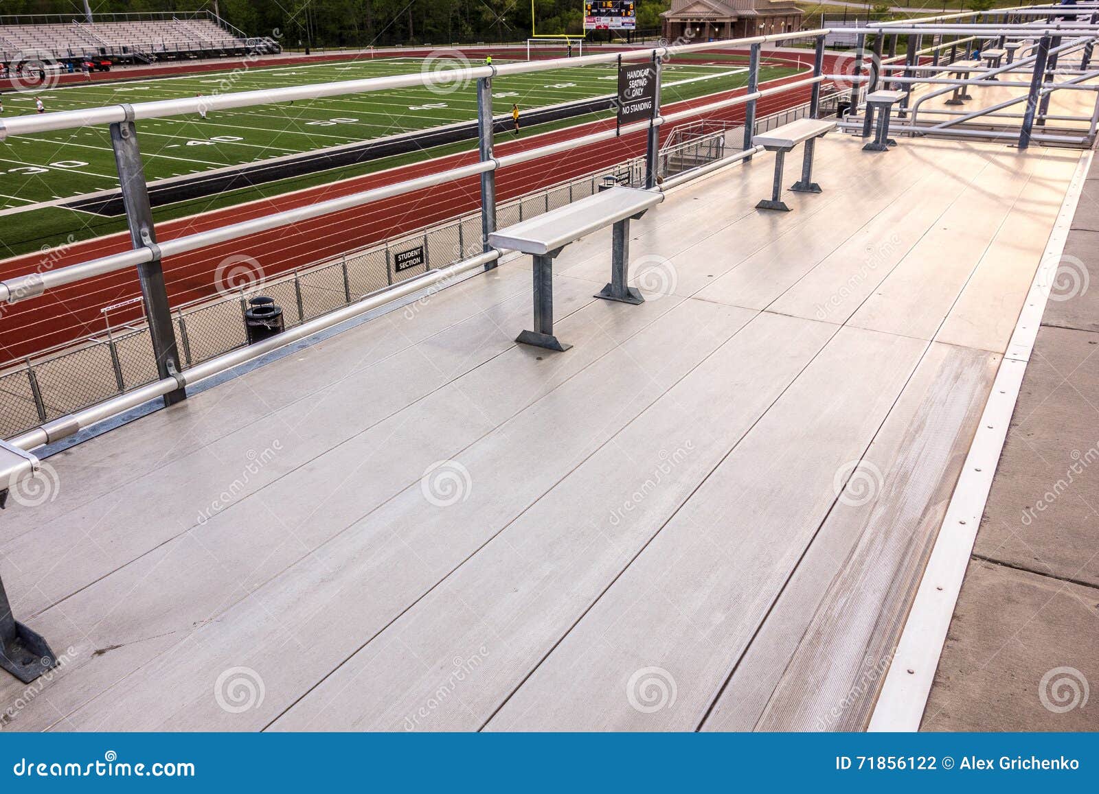 Aluminum Seating at a High School Stadium Stock Photo - Image of lots ...