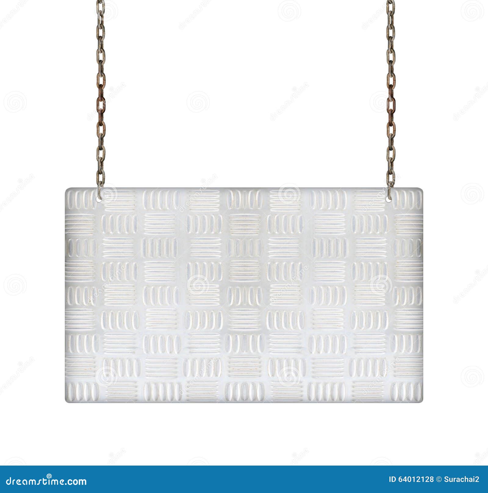 Aluminum Signboard Hanging on Chains Stock Photo - Image of plate ...