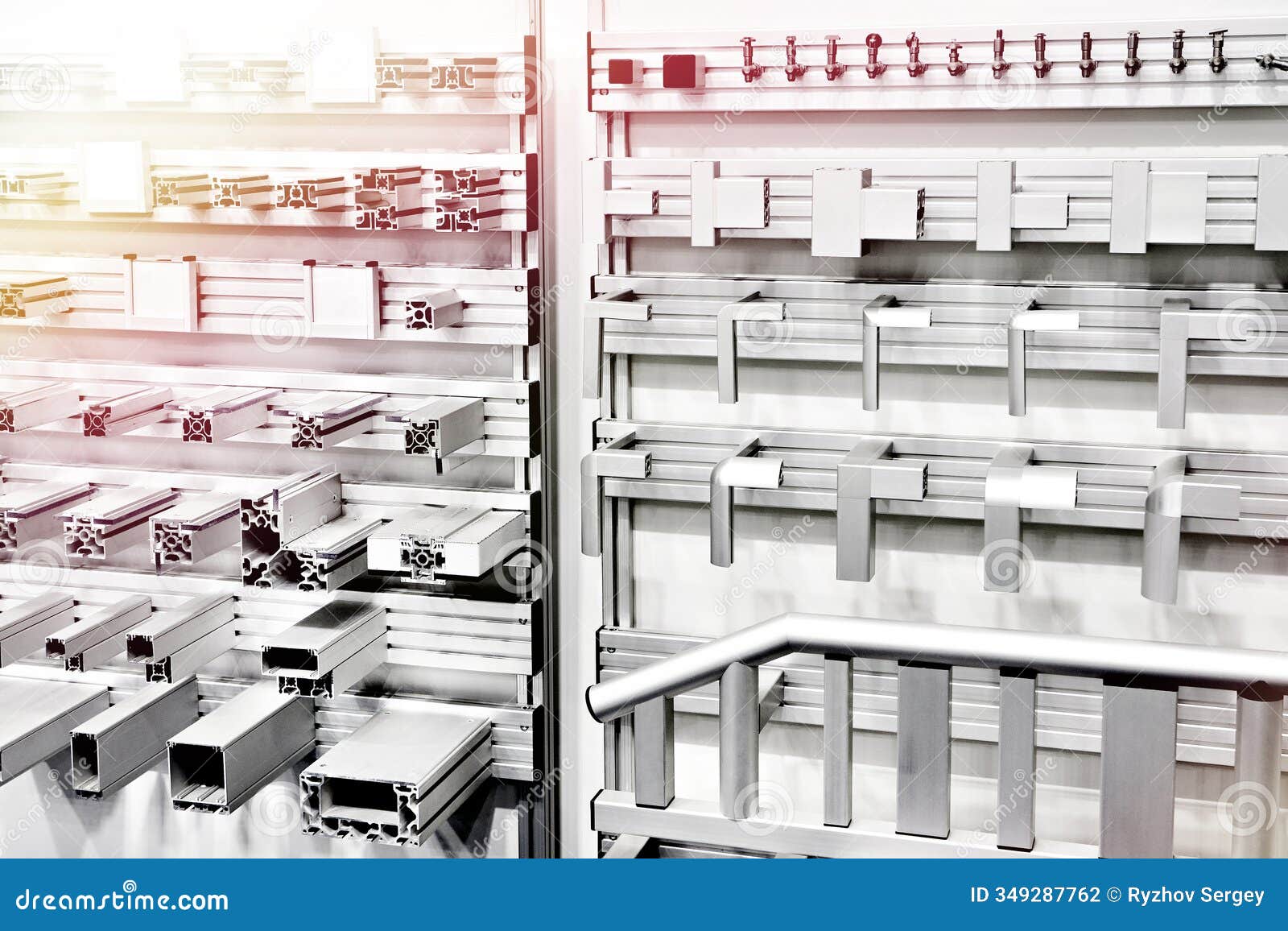 Aluminum special profiles stock photo. Image of samples - 349287762