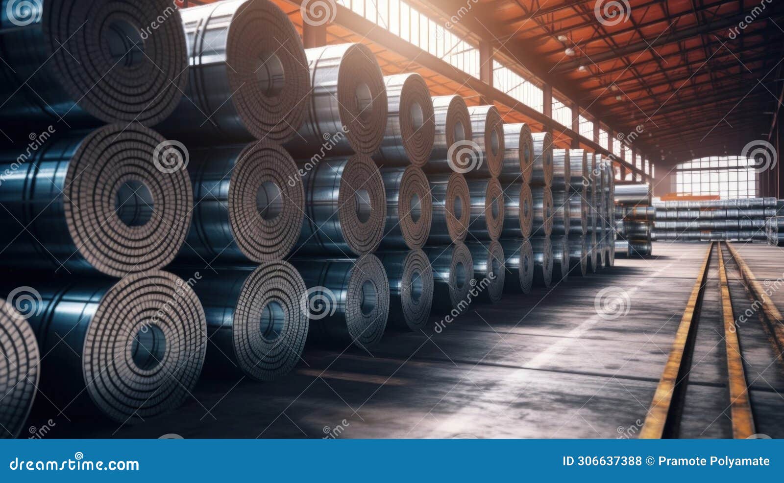 Aluminum in Stack Waiting for Shipment in Warehouse, Steel Industry ...