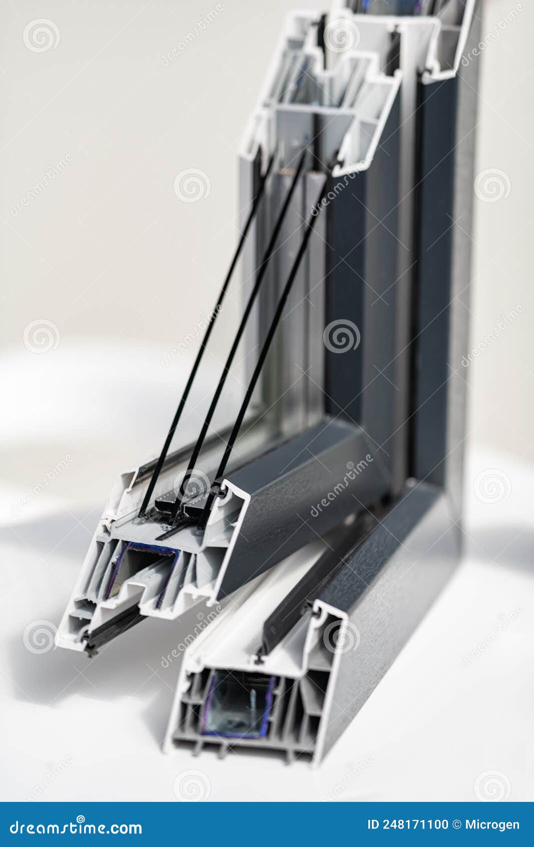 Aluminum Window Cross Section on Display Stock Photo - Image of ...