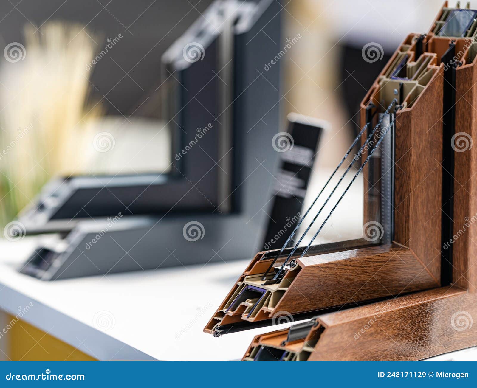 Aluminum Window Cross Section on Display Stock Image - Image of ...