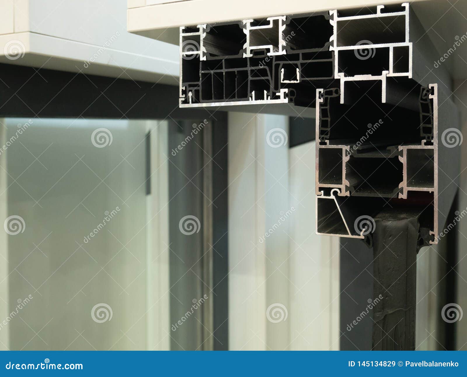 Aluminum Window Frame Cut in a Half Showing Contemporary Engineering ...