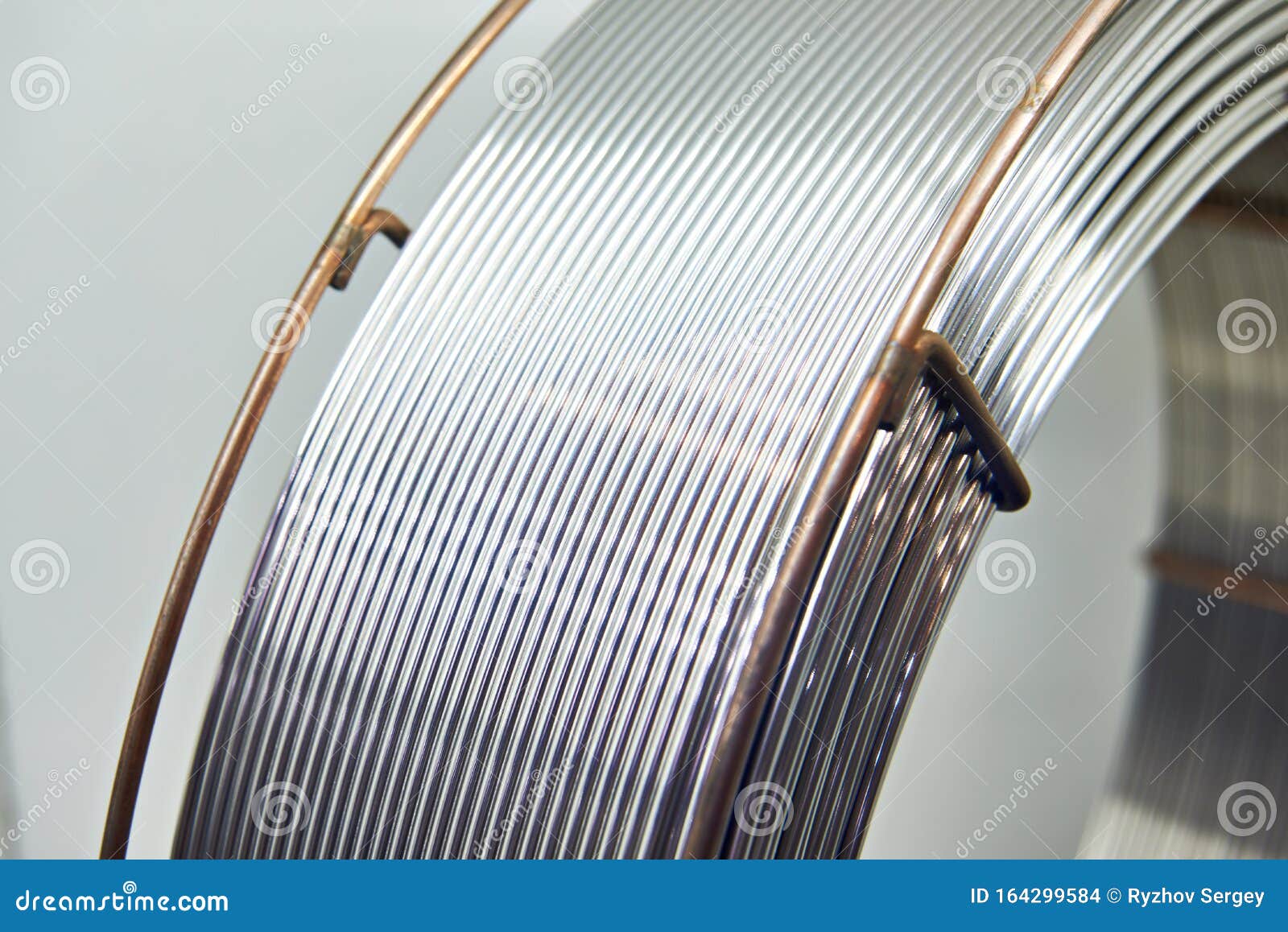 Aluminum wire in coil stock photo. Image of closeup - 164299584