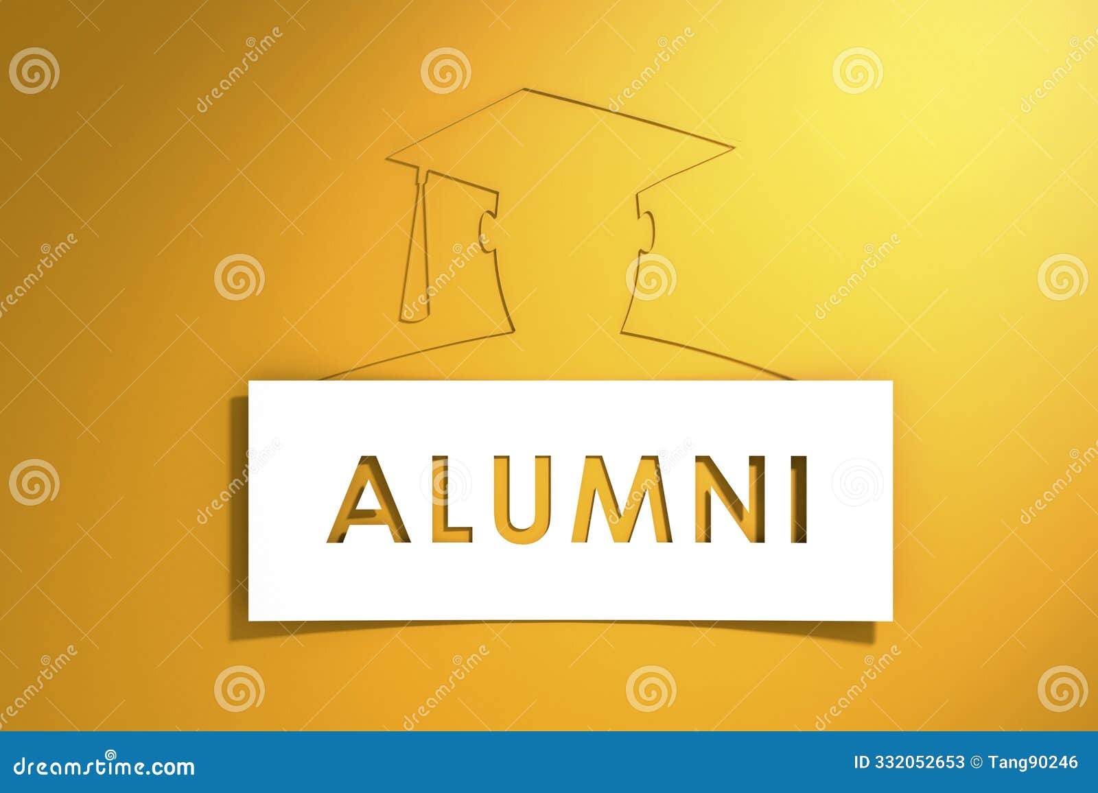 Alumni Banner with Golden Background Stock Illustration - Illustration ...