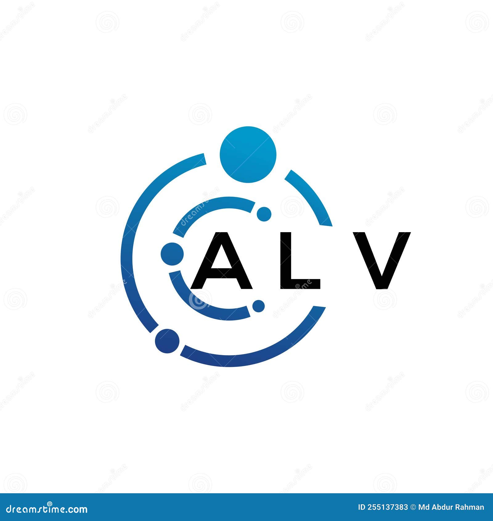 ALV Letter Logo Design on Black Background. ALV Creative Initials ...