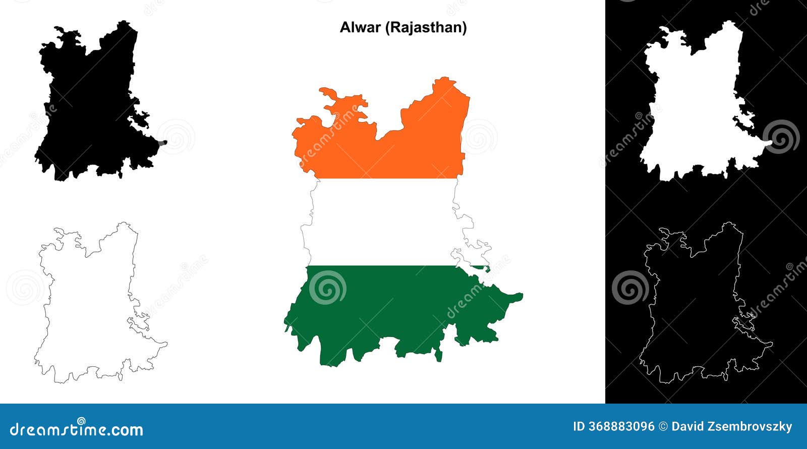 Alwar District Rajasthan State, Republic Of India Map Vector ...