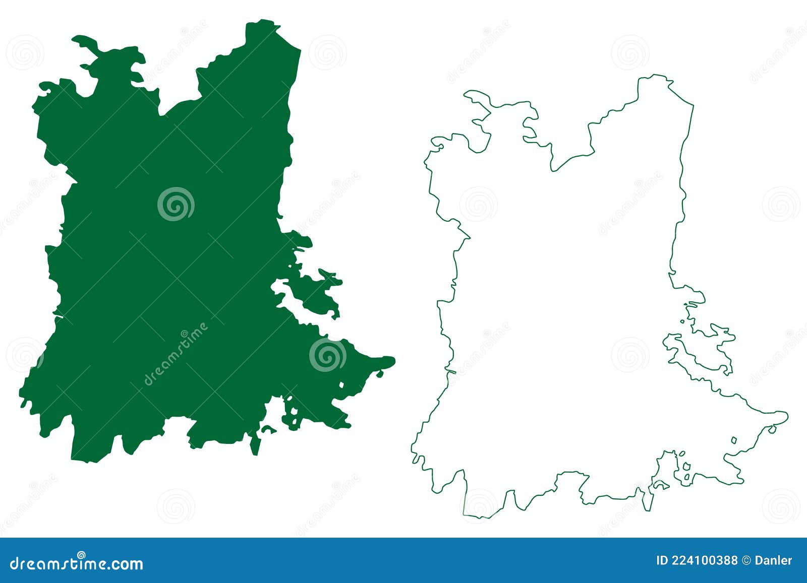 Alwar District Rajasthan State, Republic Of India Map Vector ...