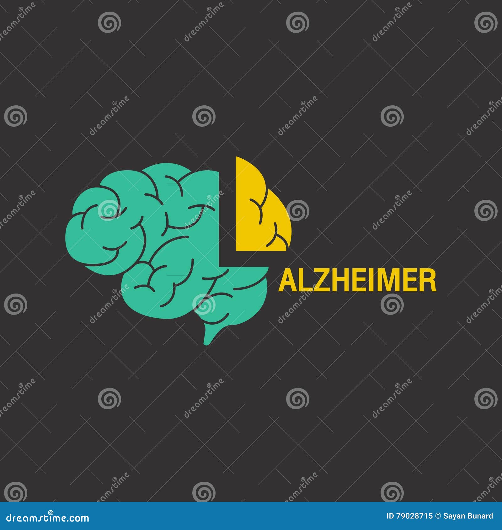 ALZHEIMER logo vector icon stock vector. Illustration of head - 79028715