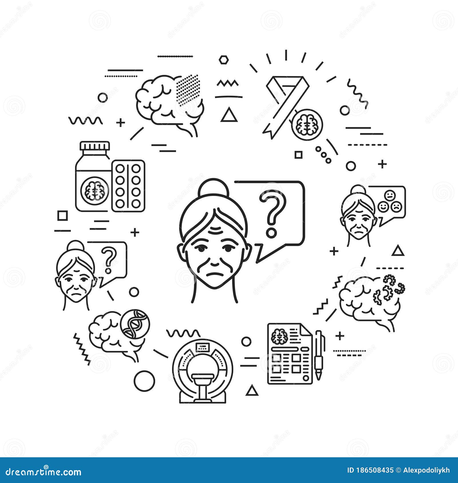 Alzheimer\'s Disease Web Banner. Decline In Memory. Decrease In Mental ...