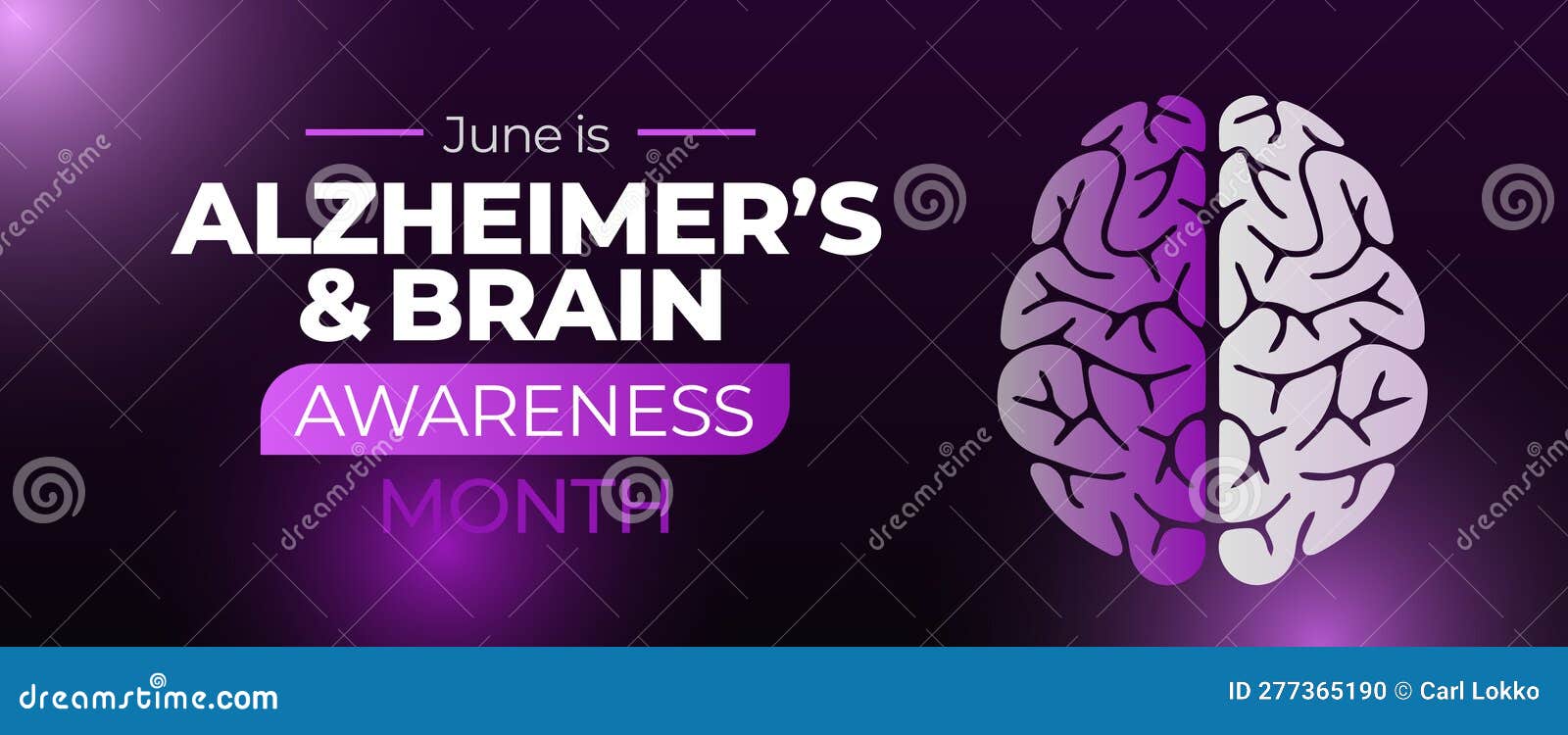 Alzheimer S And Brain Awareness Month June Vector Banner Eps10 Stock