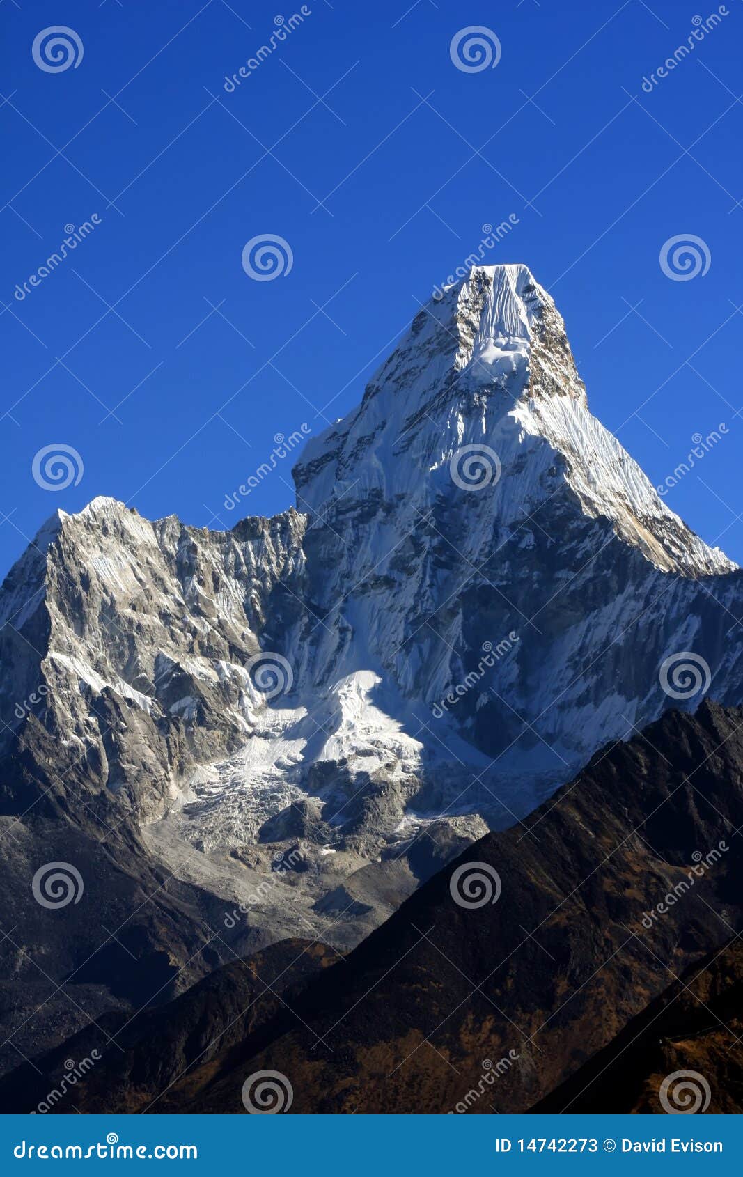 Ama Dablam Mountain Nepal stock image. Image of blue - 14742273