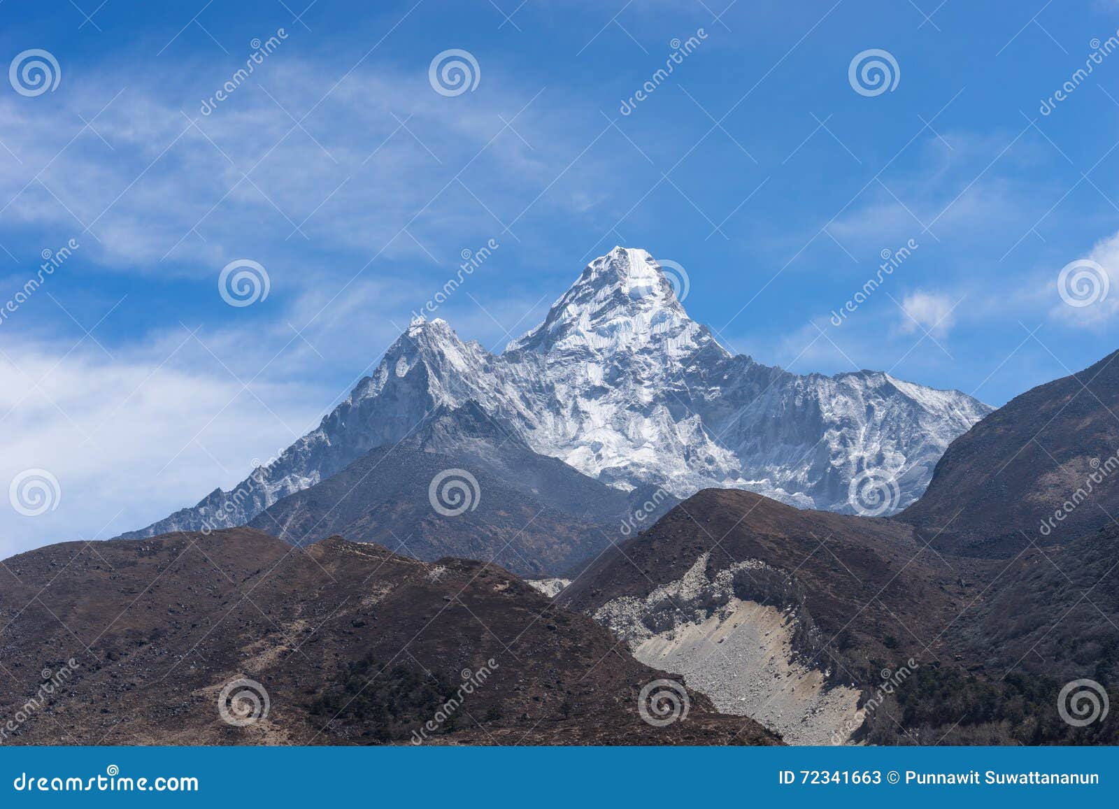 Ama Dablam Mountain View, Everest Region Stock Image - Image of brown ...