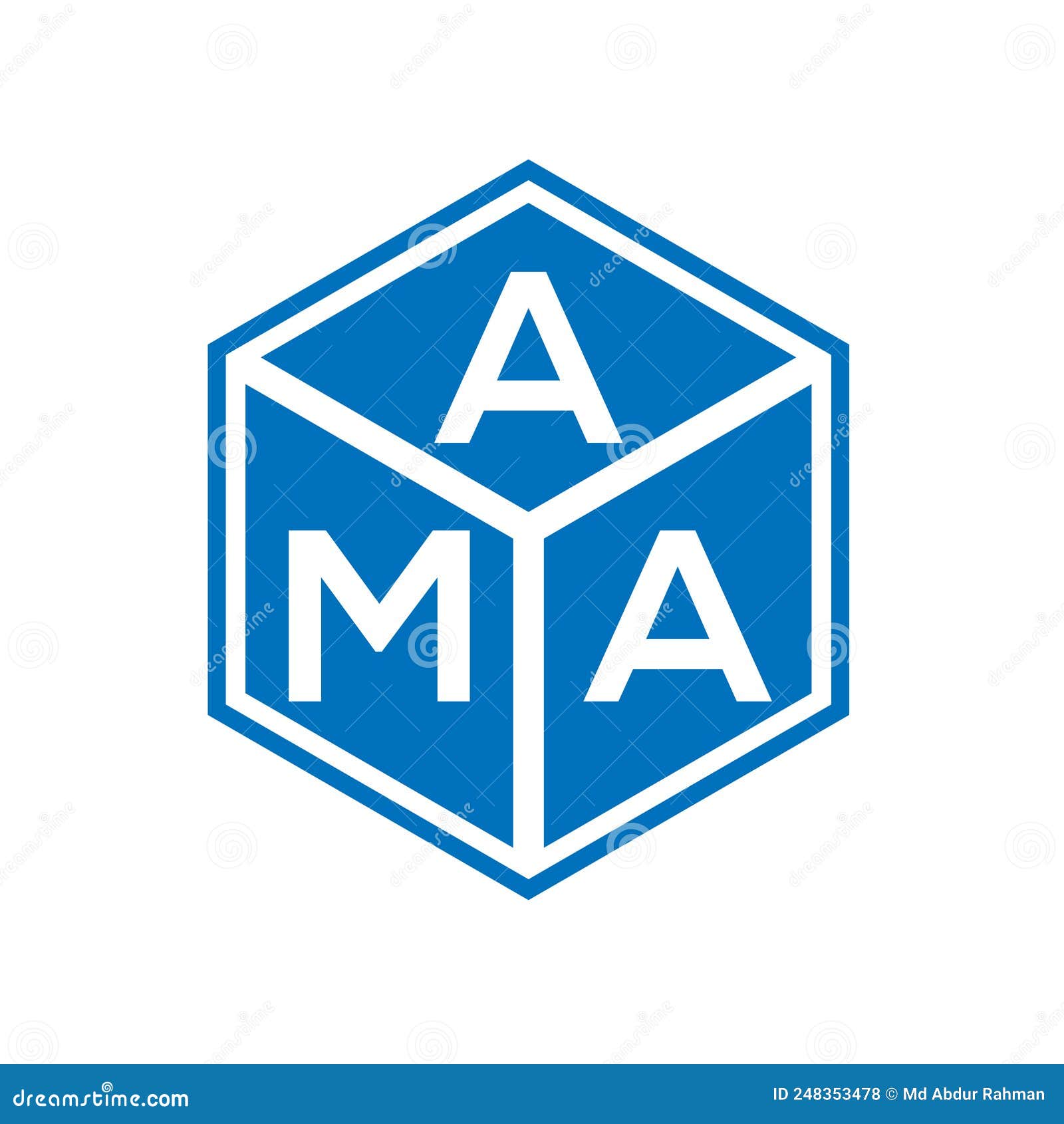 AMA Letter Logo Design on Black Background. AMA Creative Initials ...