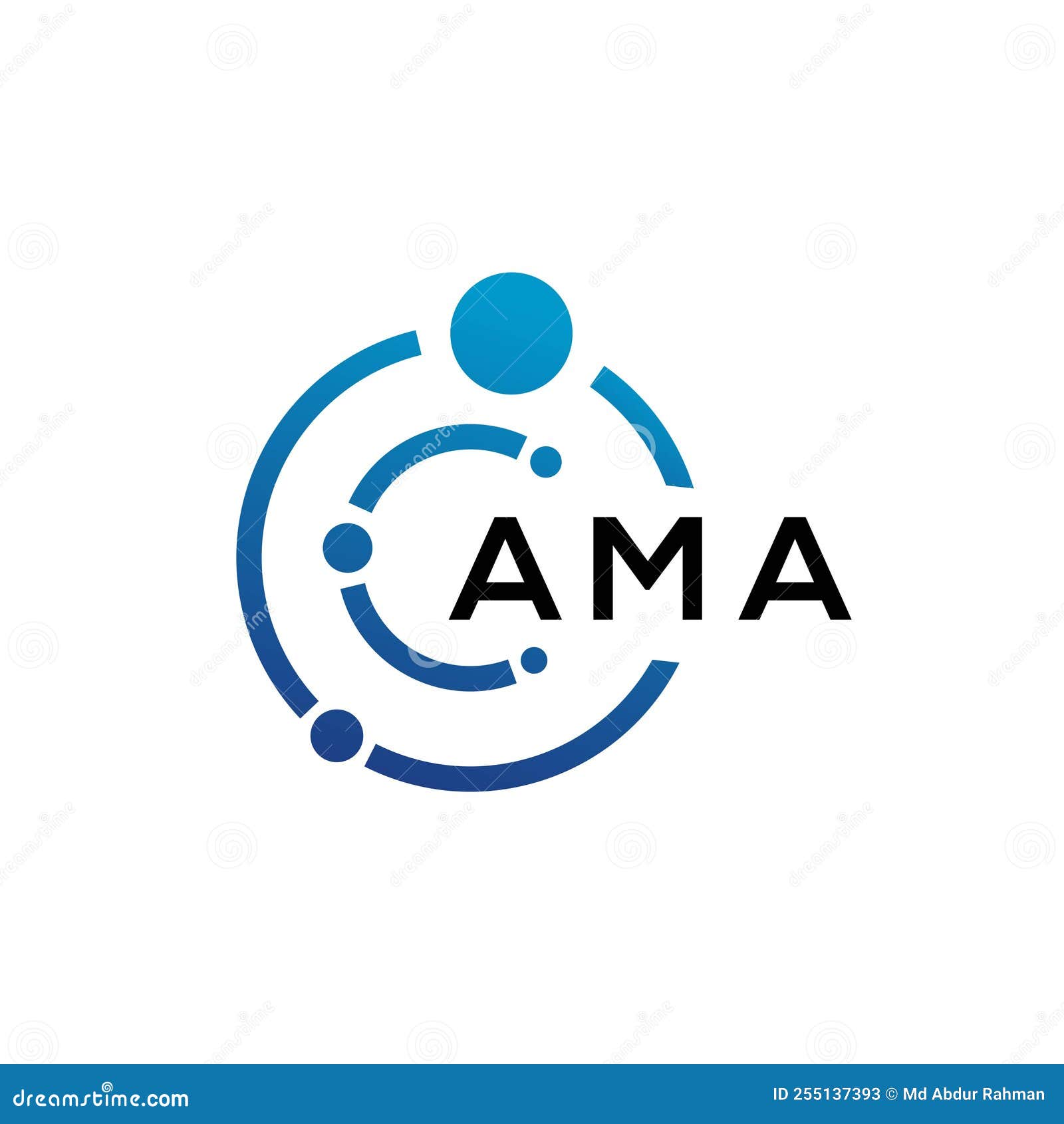 AMA Letter Logo Design on Black Background. AMA Creative Initials ...
