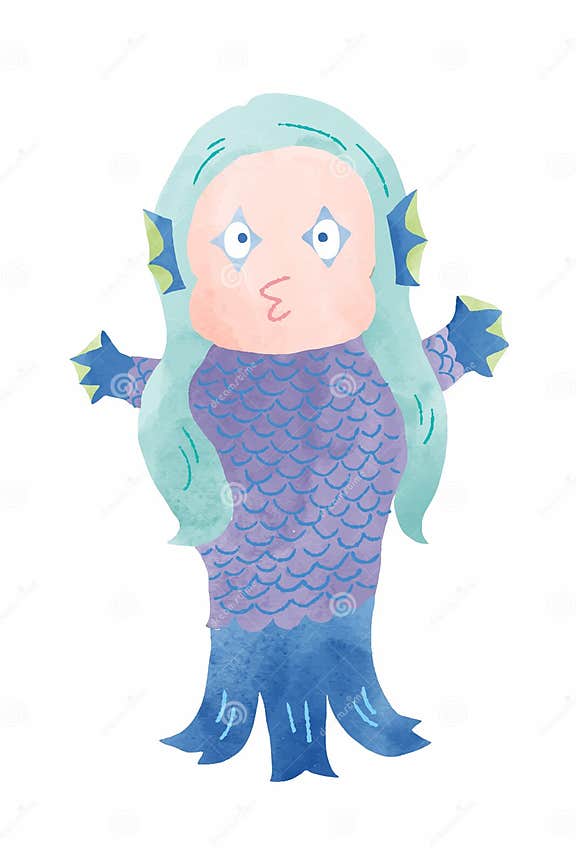 The Image of an Amabie Facing the Front Stock Vector - Illustration of ...