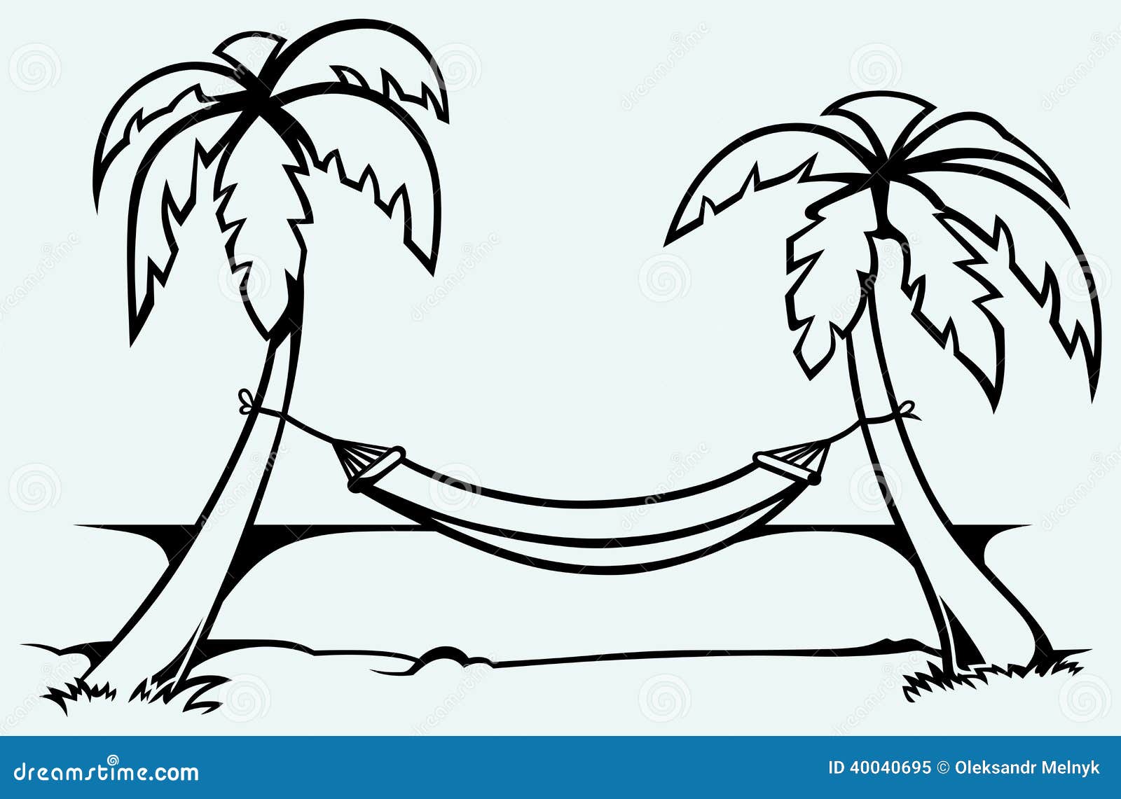 Amaca Romantica Fra Le Palme Illustrazione Vettoriale - Illustrazione ...