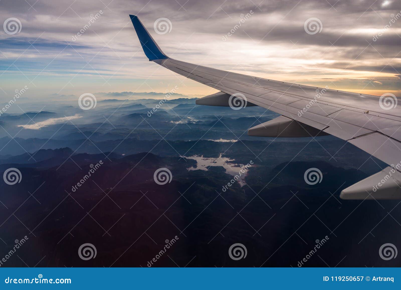 Amaizing View from Plane into Mountais Stock Image - Image of airplane ...