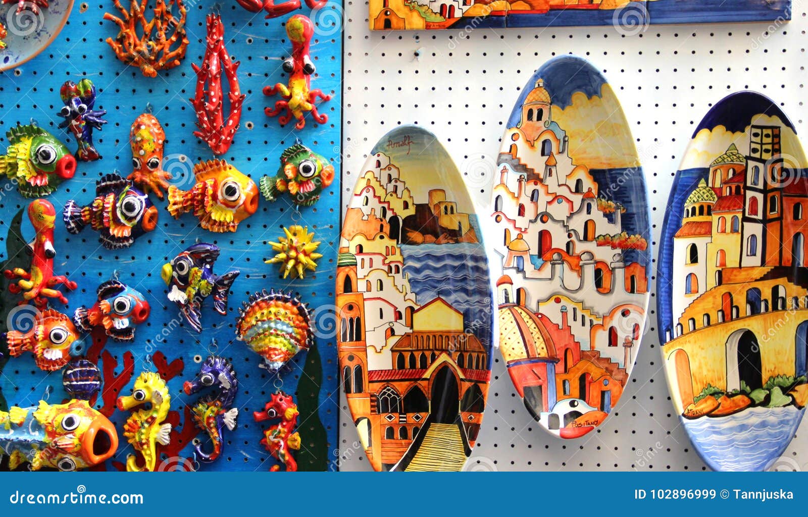 Amalfi Coast Ceramic Dish, Italy Editorial Stock Image - Image of ...