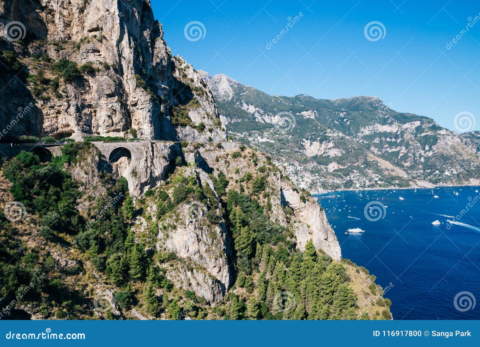 Amalfi Coast Road and Cliff in Italy Stock Photo - Image of amalfi ...
