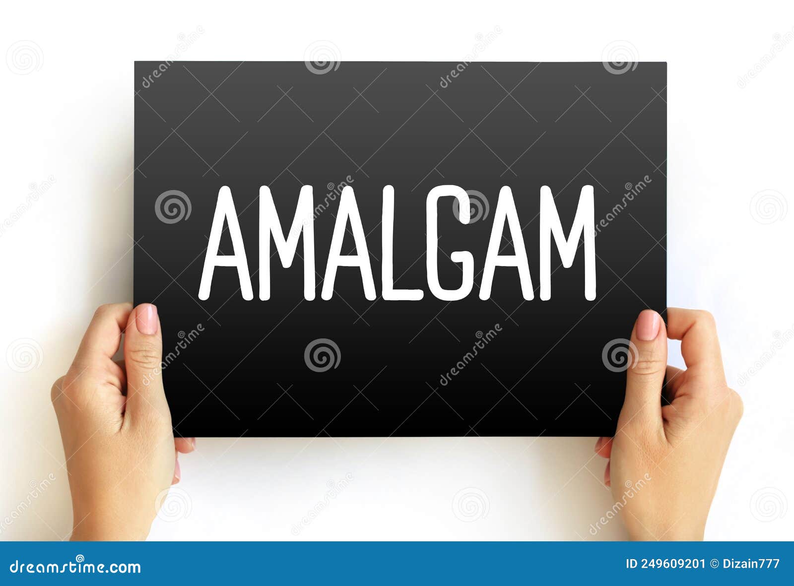 Amalgam Text on Card, Concept Background Stock Image - Image of clinic ...