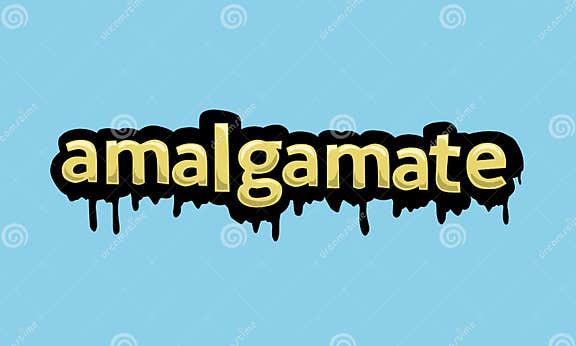 AMALGAMATE Writing Vector Design on a Blue Background Stock Vector ...