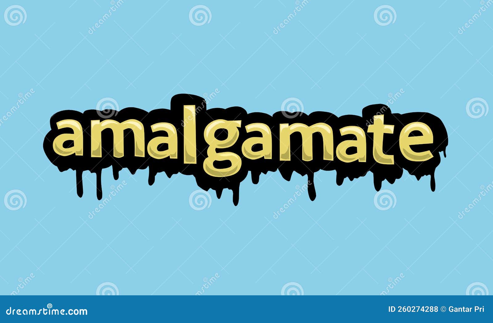 AMALGAMATE Writing Vector Design On A Blue Background Stock Photo ...