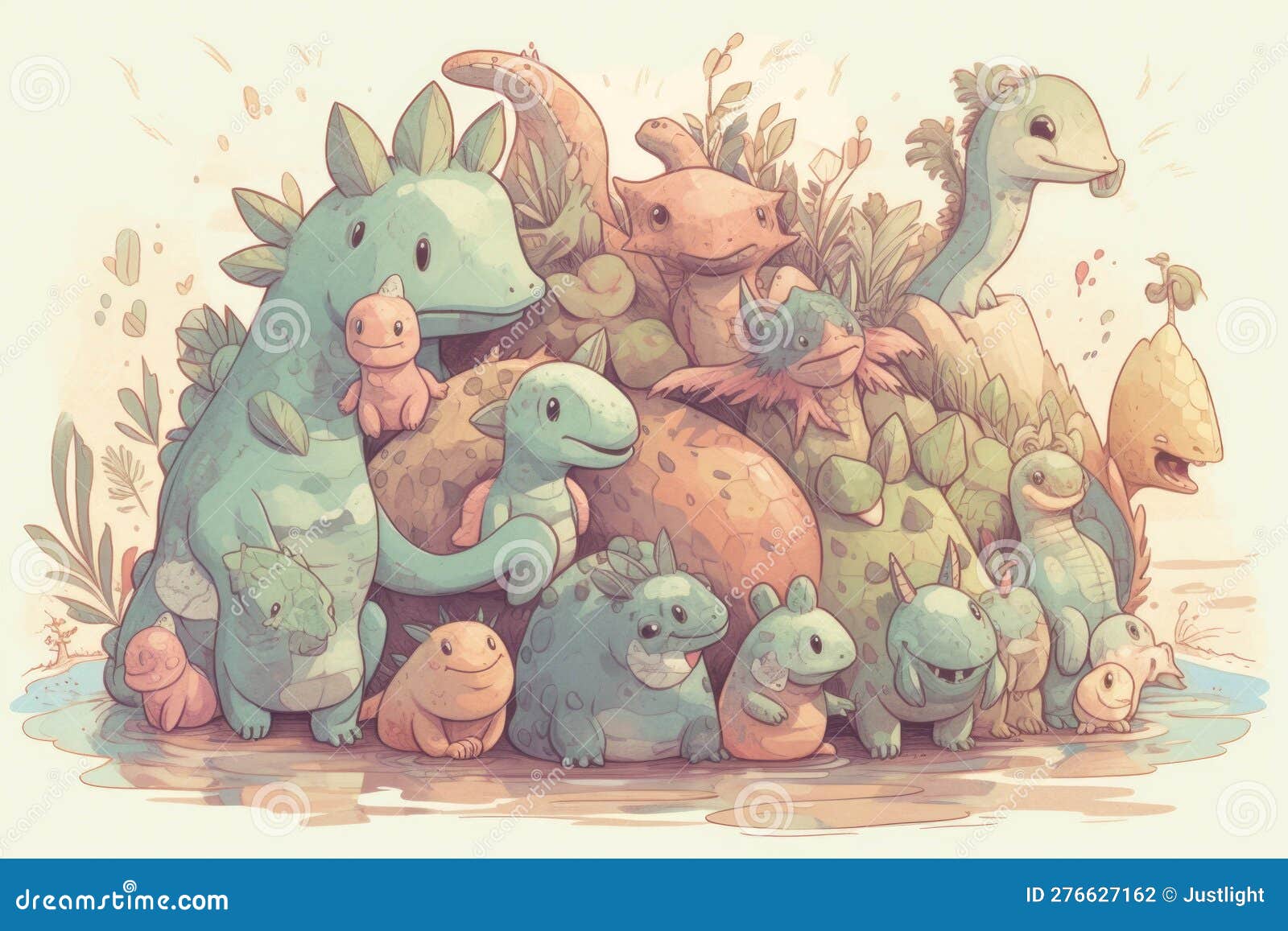 An Amalgamation of All the Prehistoric Creatures Forming a Group Hug ...