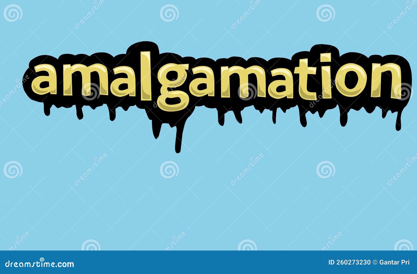 AMALGAMATION Writing Vector Design on a Blue Background Stock Vector ...