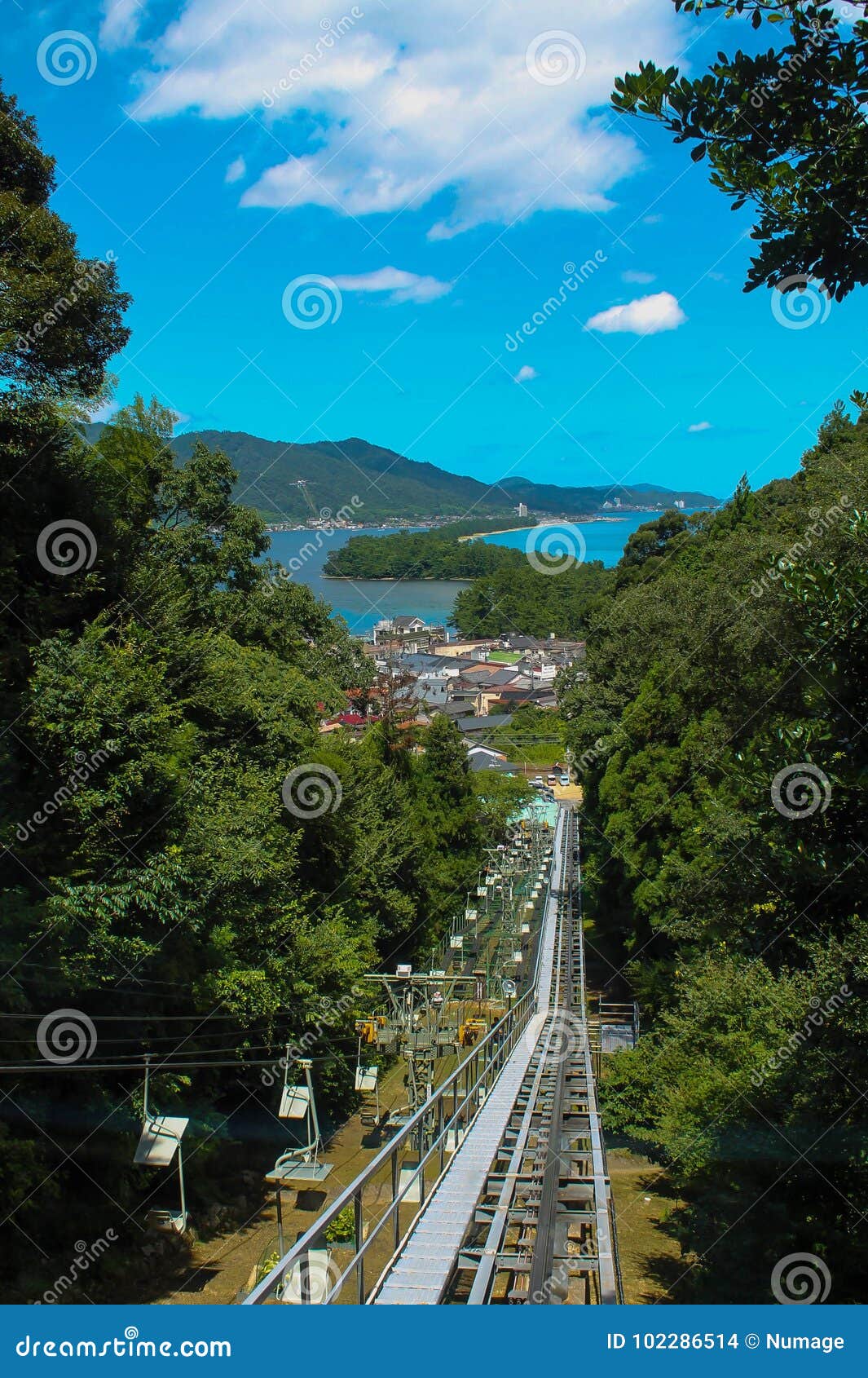 Amanohashidate Cable Car View Stock Photo - Image of green, botanical ...