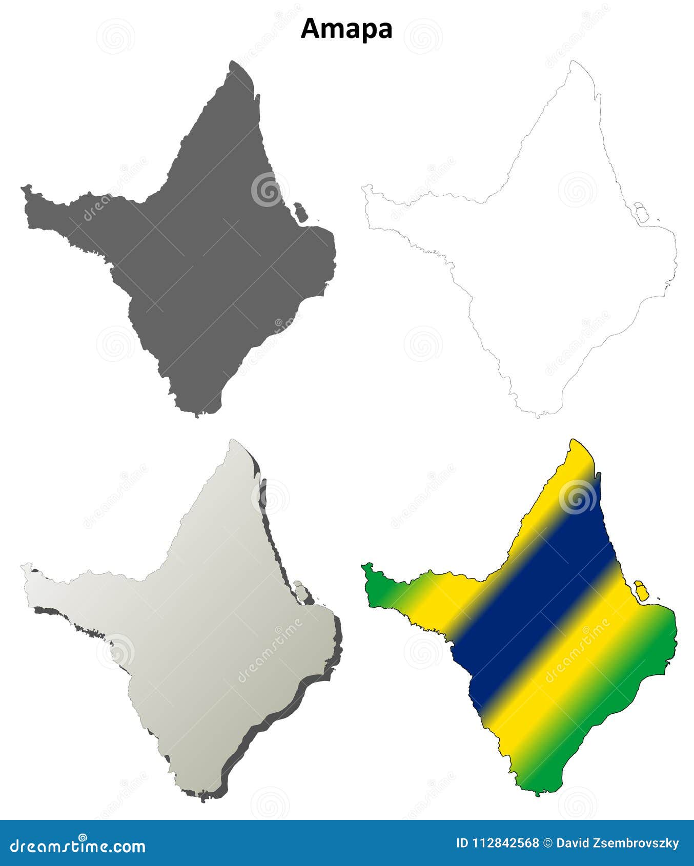 Blank Map Amapa Of Brazil. High Quality Map Amapa With Municipalities ...