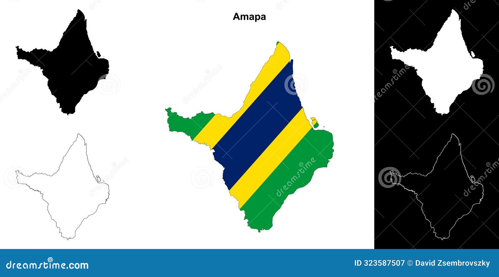 Amapa outline map stock vector. Illustration of boundary - 323587507