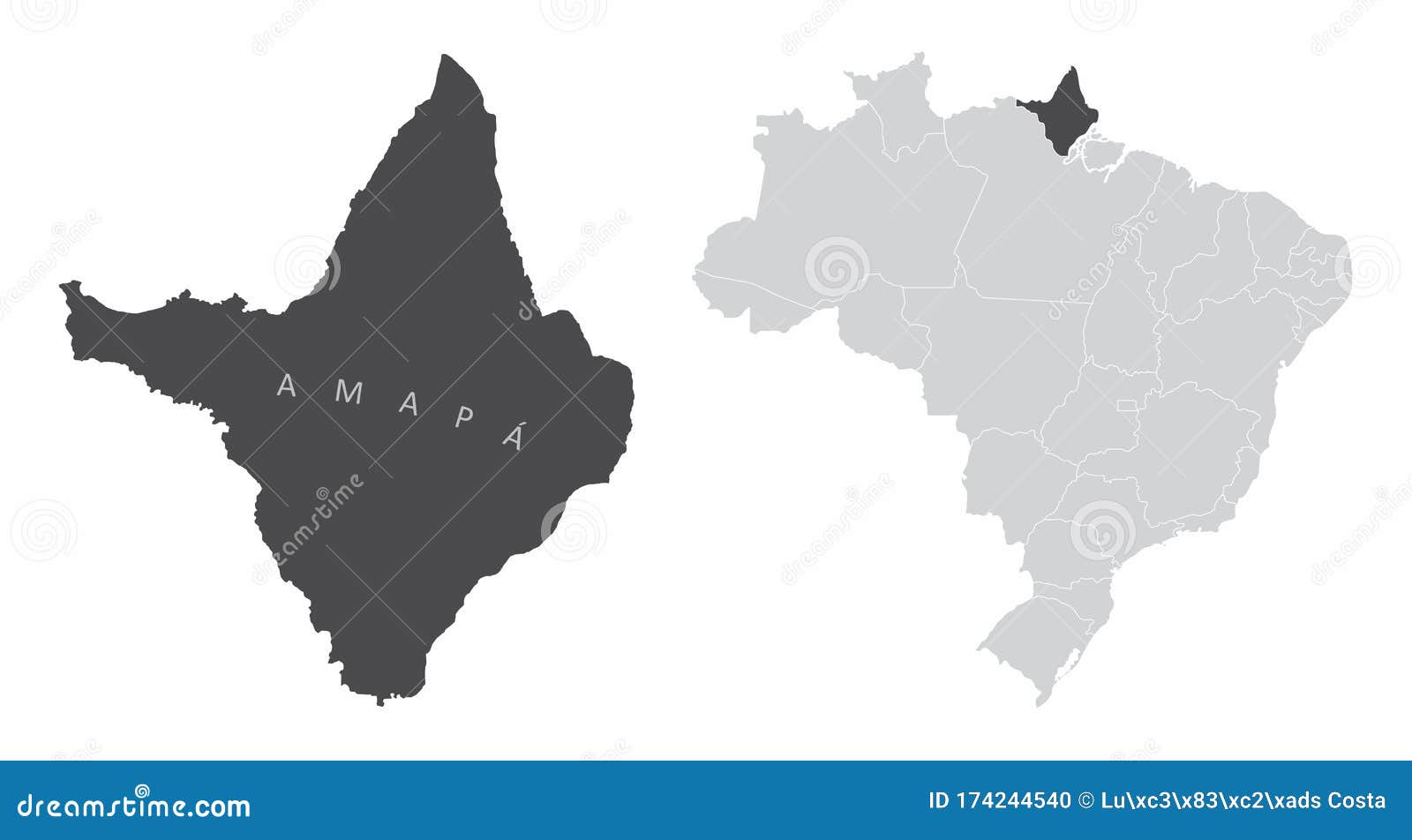 Amapa State Map Silhouette Royalty-Free Stock Photography ...