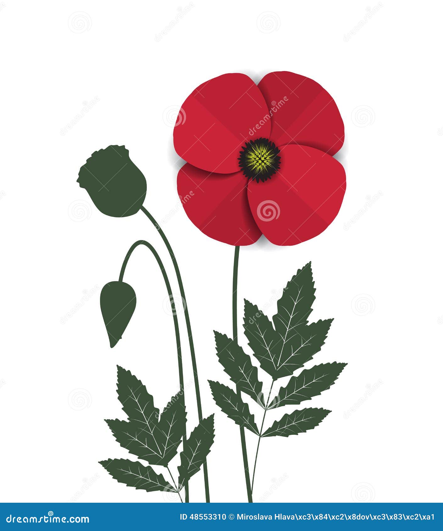 Amapola roja ilustración del vector. Ilustración de cultura - 48553310