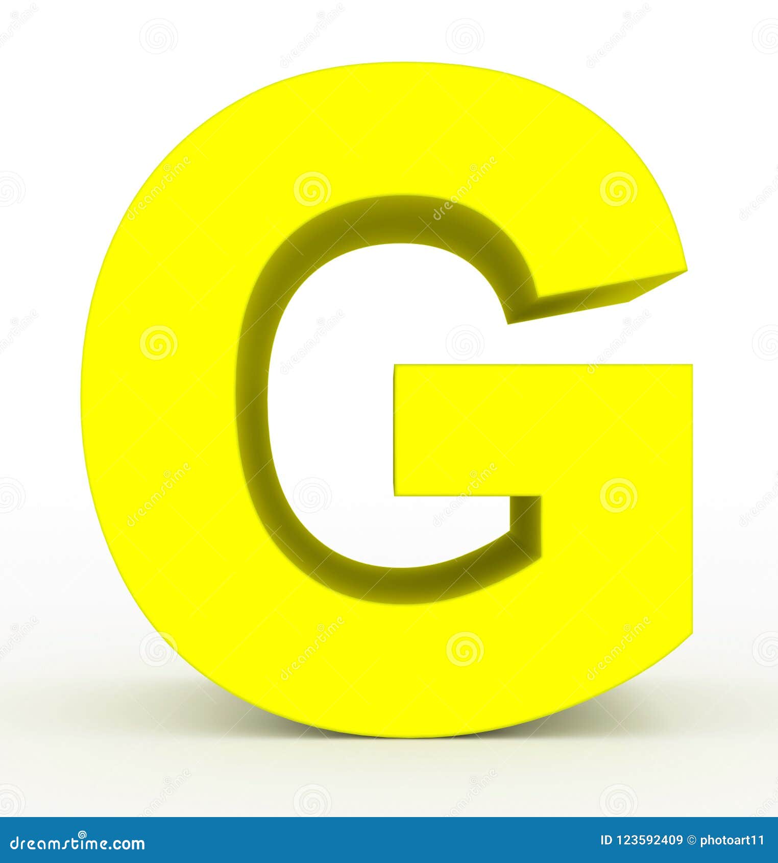 Amarelo De G 3d Da Letra Isolado No Branco Ilustração Stock ...