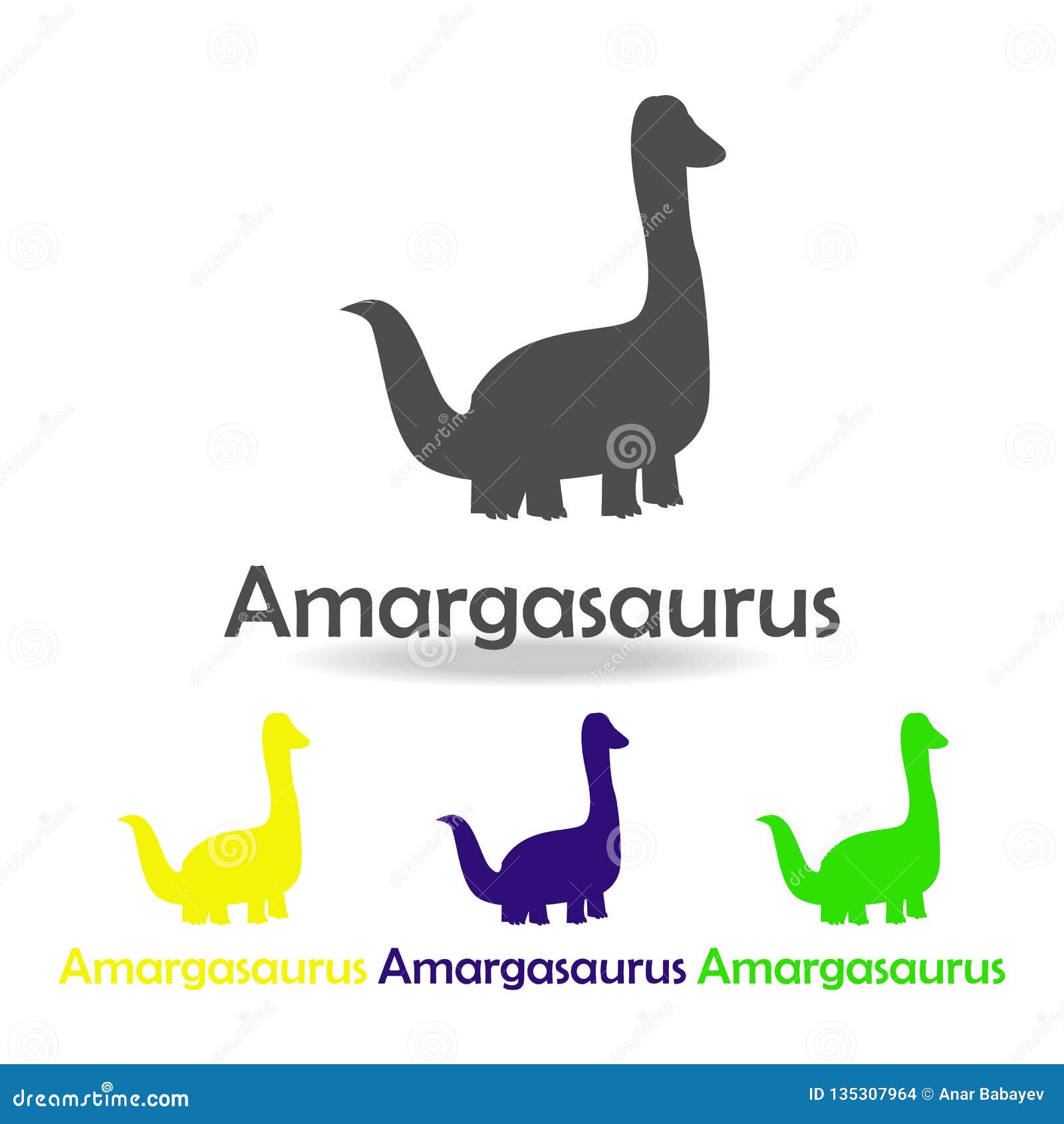 Amargasaurus Dinosaur Isolated Coloring Page Cartoon Vector ...