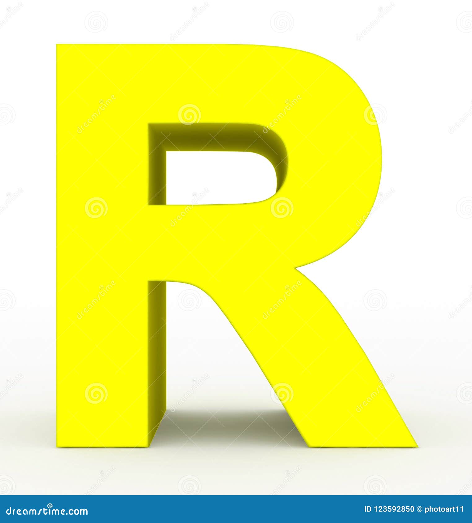 Amarillo De La Letra R 3d Aislado En Blanco Stock de ilustración ...