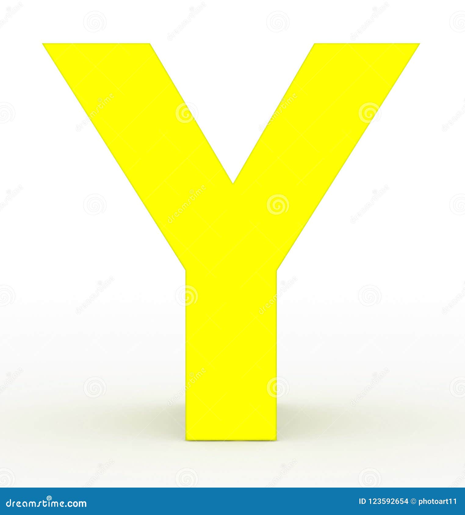 Amarillo De La Letra Y 3d Aislado En Blanco Stock de ilustración ...