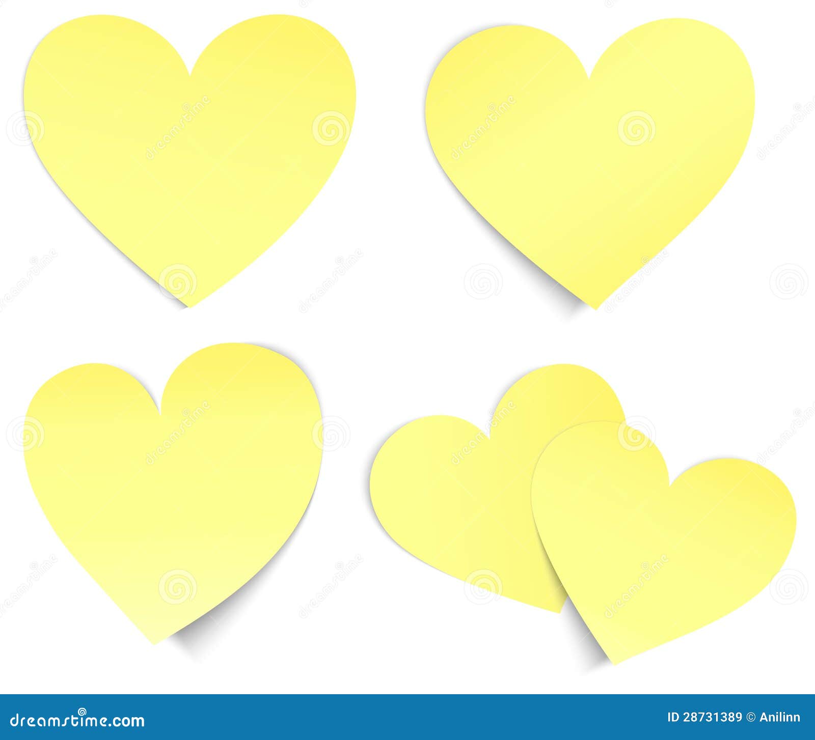 Amarillo En Forma De Corazón Del Post-it Ilustración del Vector ...