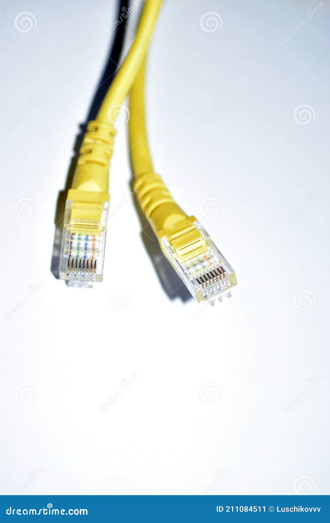 Amarillo Rj45 O Cable Ethernet Internet Sobre Fondo Blanco Imagen de ...