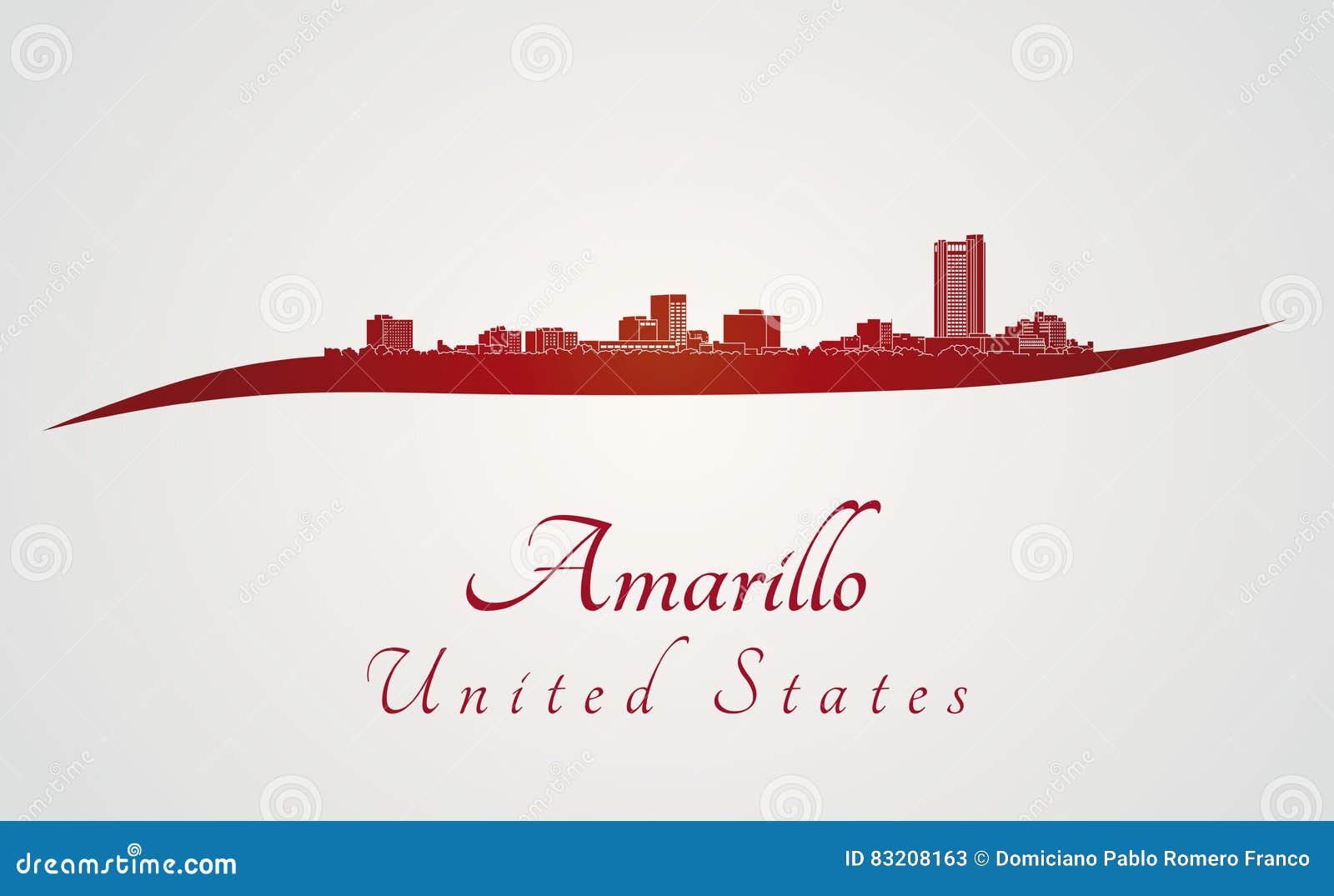 Amarillo skyline in red stock vector. Illustration of urban - 83208163