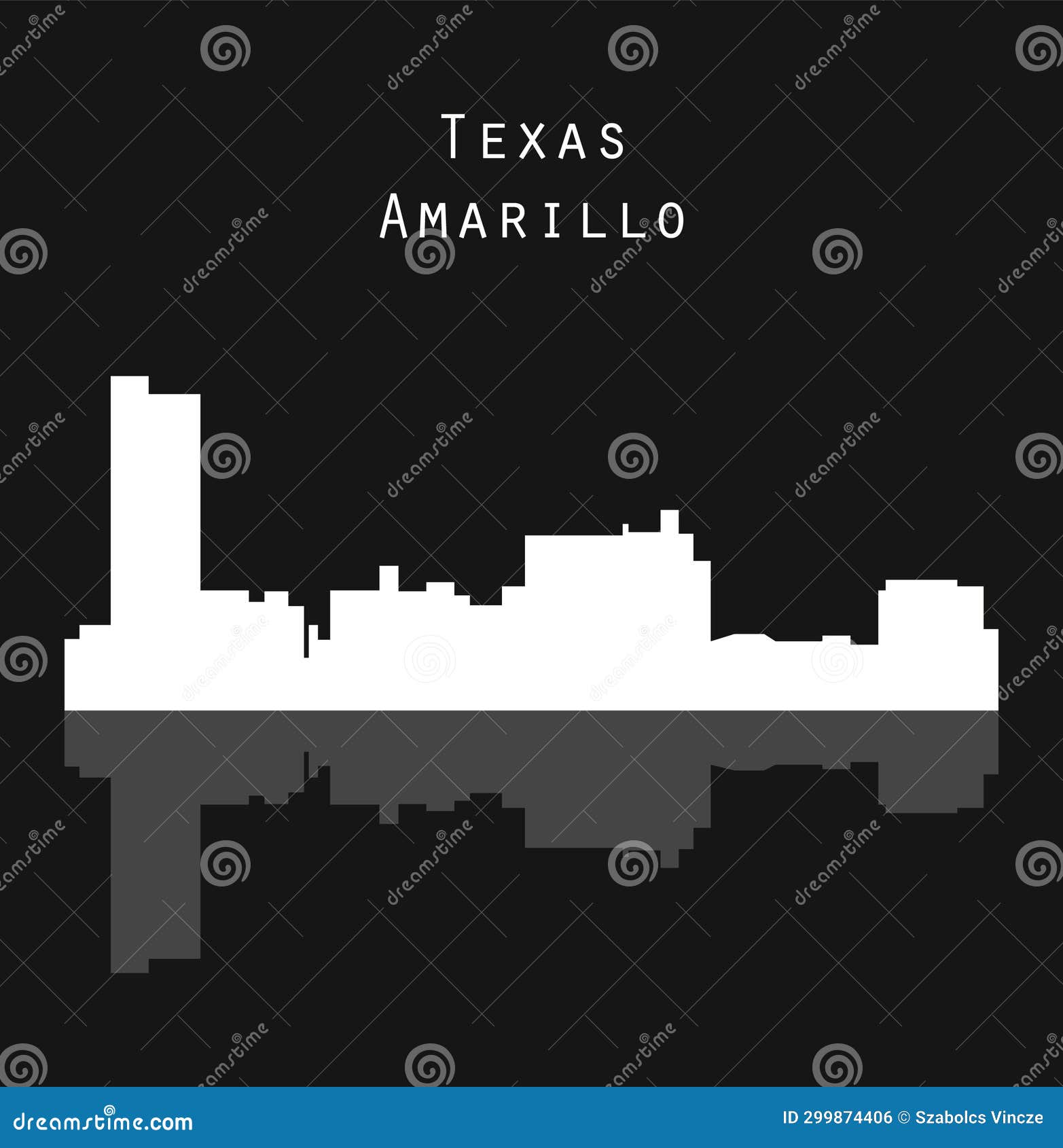 Amarillo, Texas ( City Silhouette ) Vector Illustration | CartoonDealer ...