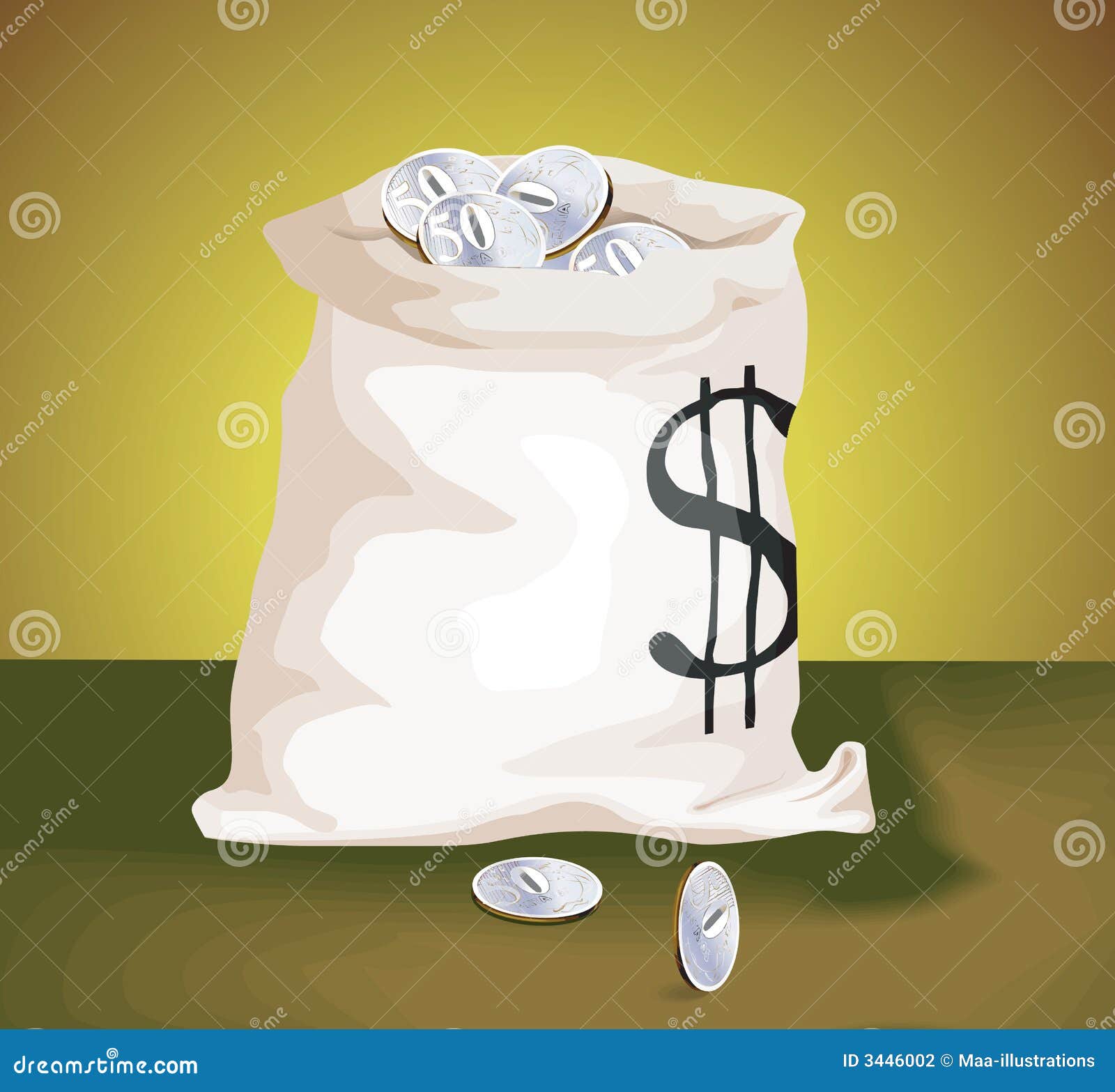 Amassing wealth stock vector. Illustration of white, shadow - 3446002