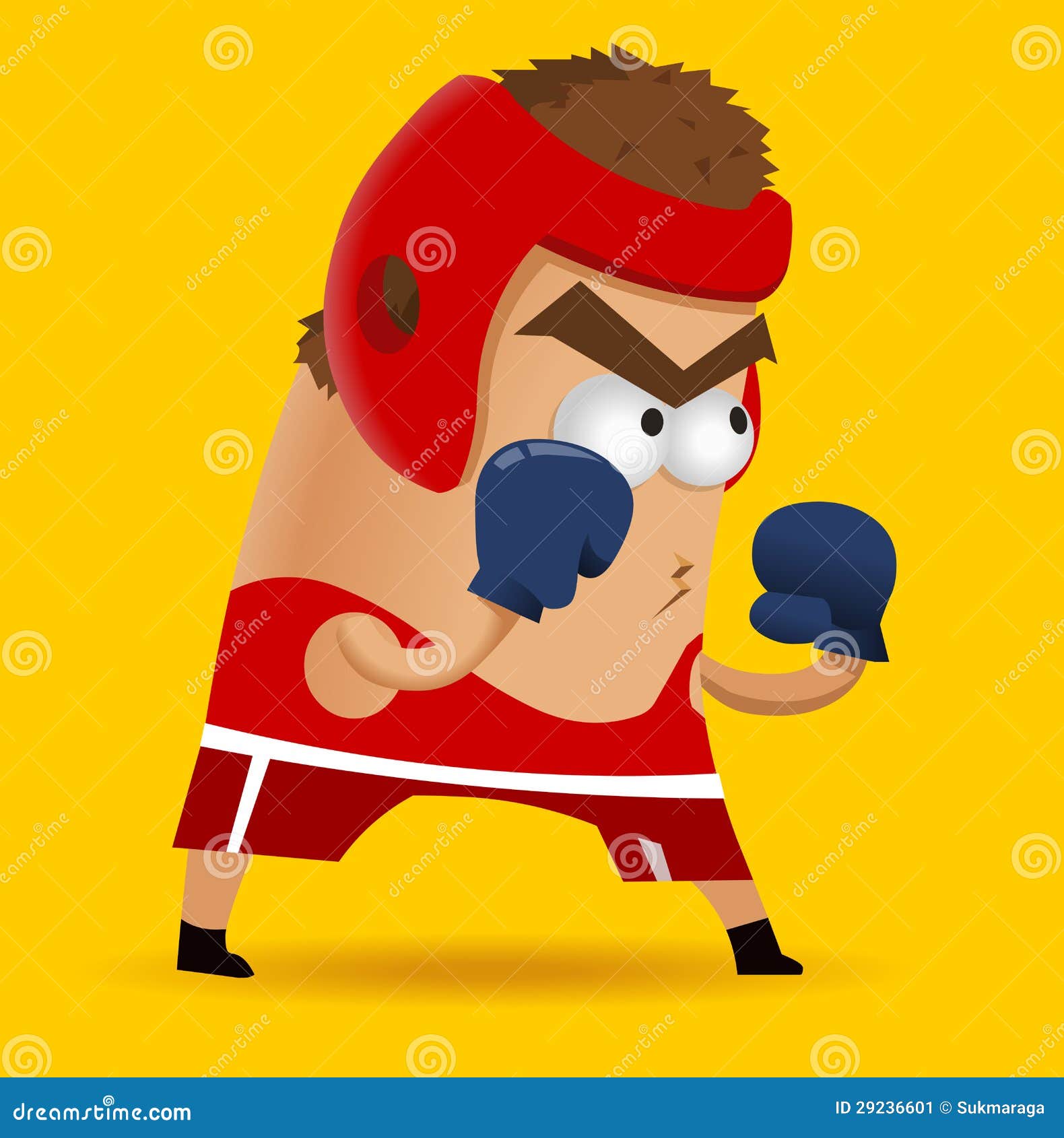 Amateur Boxer Boxing Cartoon Vector Illustration | CartoonDealer.com ...