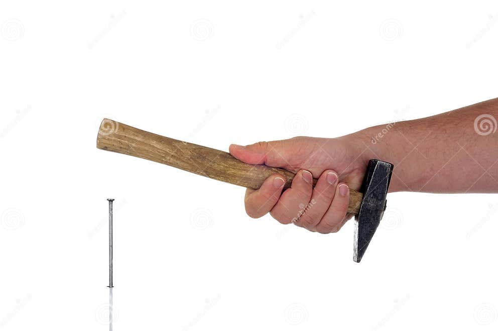 Amateur nailing stock image. Image of awkward, mechanic - 17092917