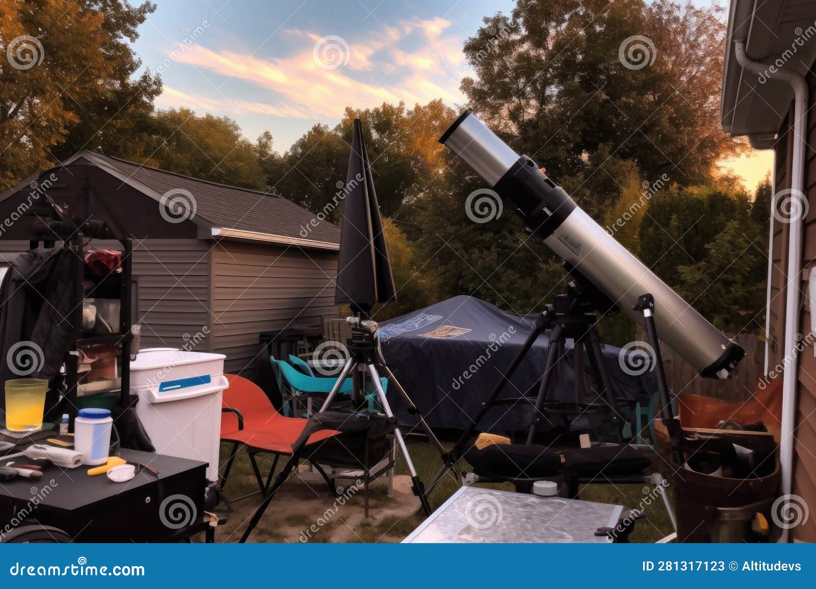 A Telescope Setup With An Astrophotography Camera Royalty-Free Stock ...