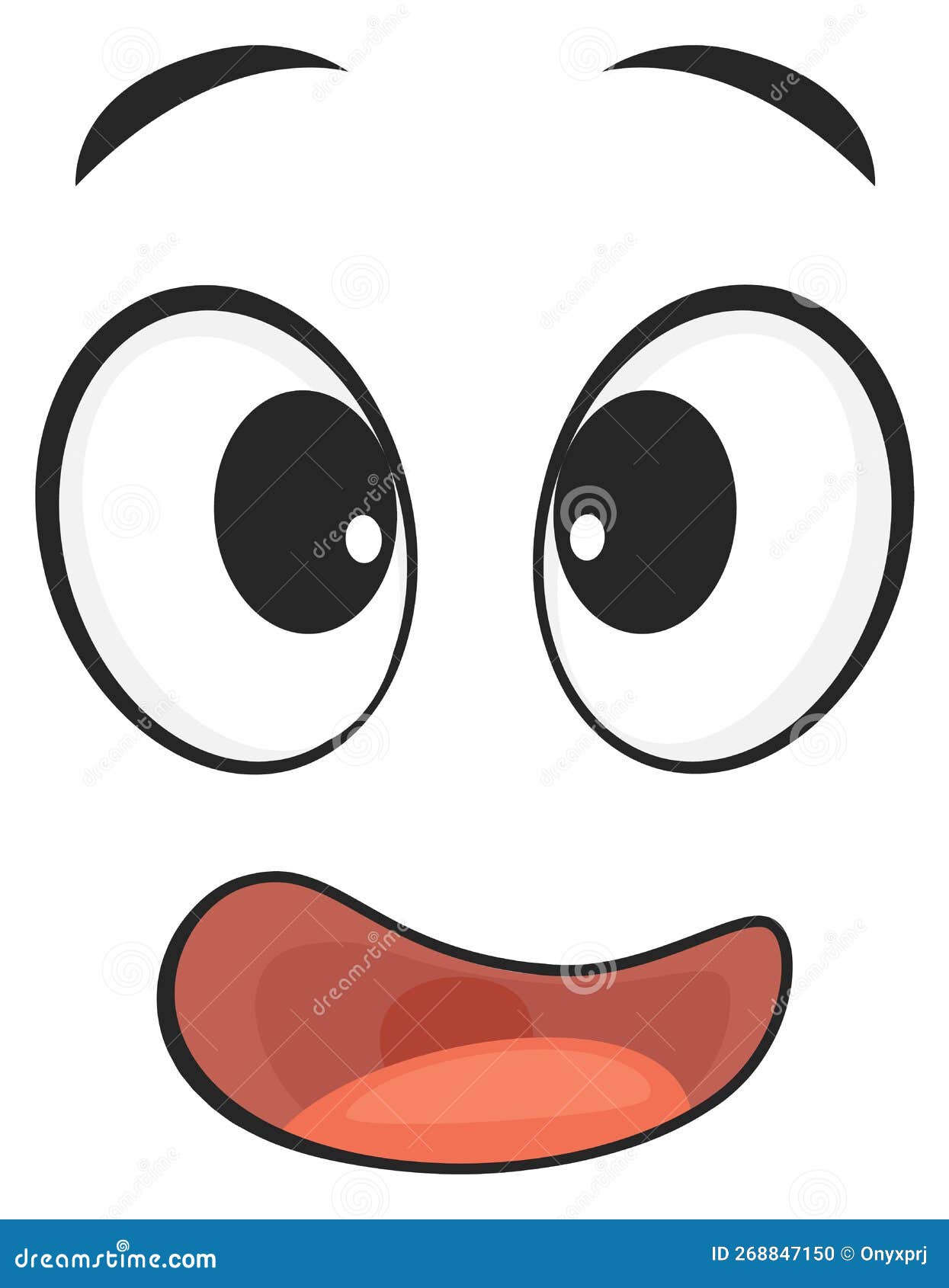 Amazed Face Expression. Surprised Comic Face Emotion Stock Vector ...